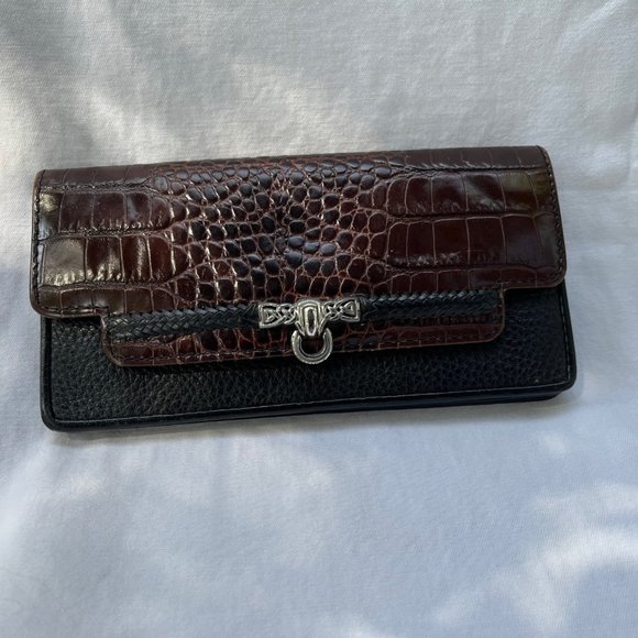 Brighton | Bags | Brighton Pecan And Black Wallet | Poshmark